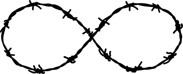 Cartoon silhouette black barbed wire line Vector Image