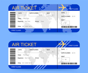 Air ticket with barcode airline boarding pass Vector Image