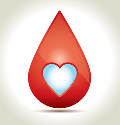 Hand holding glass heart blood drop cross Vector Image