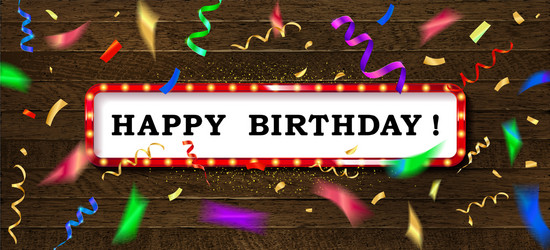 Happy birthday red banner Royalty Free Vector Image