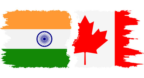 Canada and india flags for official meeting Vector Image