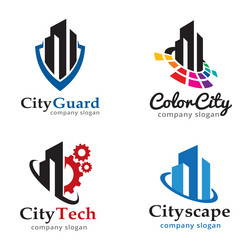 City center logo template design Royalty Free Vector Image