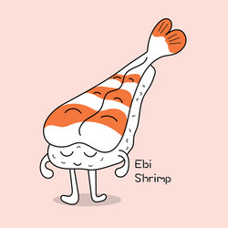 Anago sushi or conger eel cartoon Royalty Free Vector Image