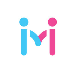 M letter people handshaking icon concept design Vector Image