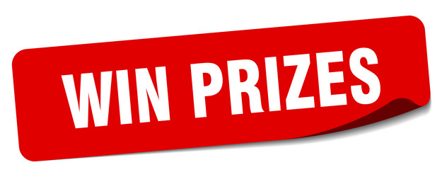 Win prizes sticker win prizes label Royalty Free Vector