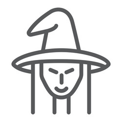 Witch face line icon Royalty Free Vector Image