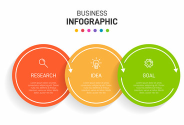 Concept arrow business model with 3 successive Vector Image