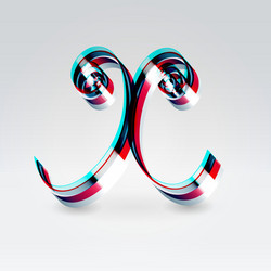 Fantasy plastic 3d glowing ribbon typeface Vector Image