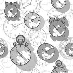 Seamless pattern composed of images hours Vector Image