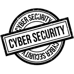 Cyber security stamp label Royalty Free Vector Image