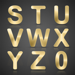 Gold alphabet set Royalty Free Vector Image - VectorStock