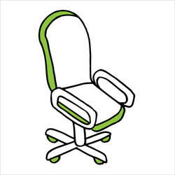 Office chair doodle icon isolated on white Vector Image