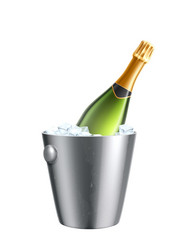 Champagne bottle in bucket Royalty Free Vector Image