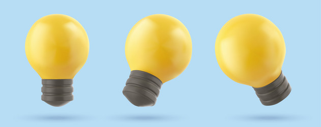 3d light bulb realistic icon business idea and Vector Image