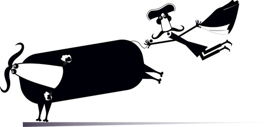 Cartoon bullfighter and a bull Royalty Free Vector Image