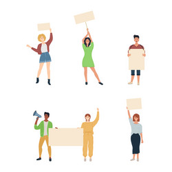 Crowd protesting people Royalty Free Vector Image