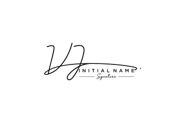 Initial vj signature logo template hand drawn Vector Image
