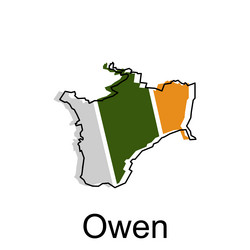 Map of owen modern outline high detailed Vector Image