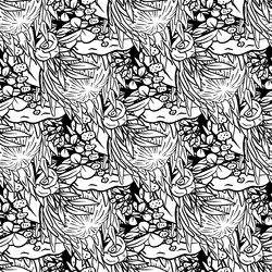 Black and white seamless pattern with line art Vector Image