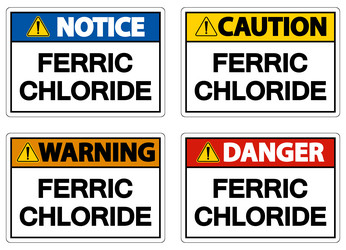 Chemical caution sign ferric chloride on white Vector Image