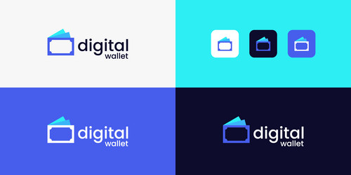 Digital wallet logo design template online Vector Image