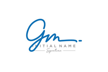Initial gm signature logo template hand drawn Vector Image