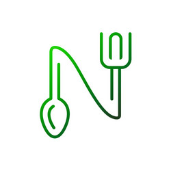 Letter n restaurant food logo template Royalty Free Vector