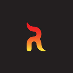 Letter r fire geometric symbol simple logo Vector Image