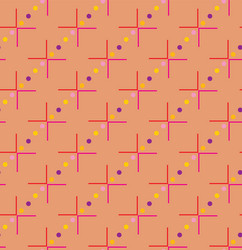 Seamless repeating pattern of crosses and dots Vector Image