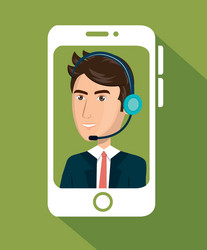 Call center agent avatar Royalty Free Vector Image