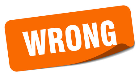 Wrong sticker wrong label Royalty Free Vector Image