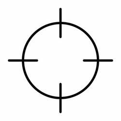 Sniper scope focus on target through Royalty Free Vector