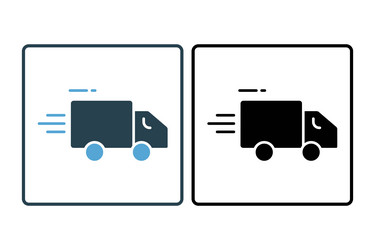 Truck icon with food delivery Royalty Free Vector Image