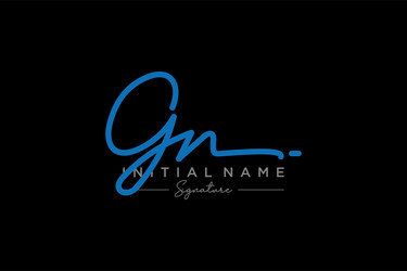 Initial gn signature logo template hand drawn Vector Image