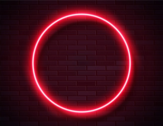 Round red neon frame Royalty Free Vector Image