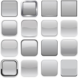 Blank colorful rounded square web buttons Vector Image