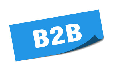 B2b sticker square sign peeler Royalty Free Vector Image