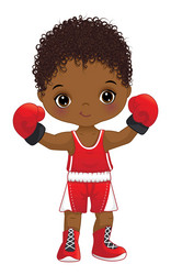 Cartoon african american boxing Royalty Free Vector Image