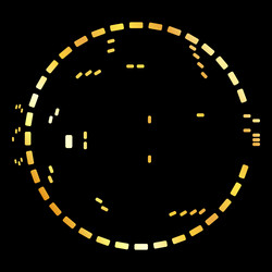 Golden circular digital design element isolated Vector Image