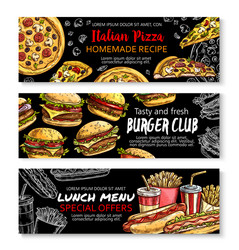 Fast food restaurant menu board template design Vector Image