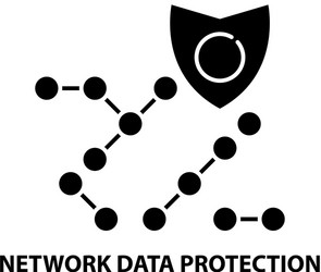 Cloud protection icon black sign Royalty Free Vector Image