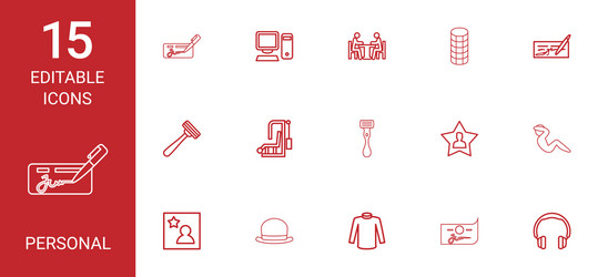 Personal icons Royalty Free Vector Image - VectorStock