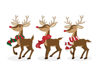 Rudolph the Reindeer with Santa Hat Royalty Free Vector
