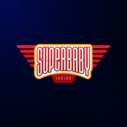 Sport emblem typography set super hero baby Vector Image