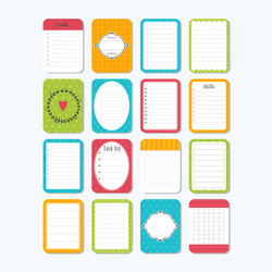 Collection of various note papers with different Vector Image