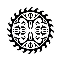 Traditional maori round tattoo design editable Vector Image