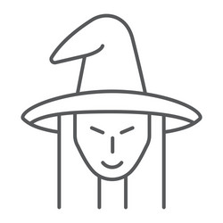 Witch face line icon Royalty Free Vector Image