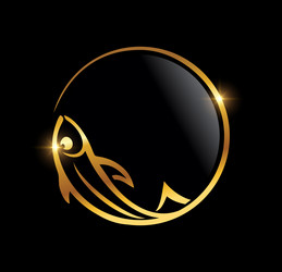 Golden luxury fish icon Royalty Free Vector Image
