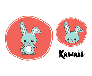 Rabbit kawaii cartoon design Royalty Free Vector Image