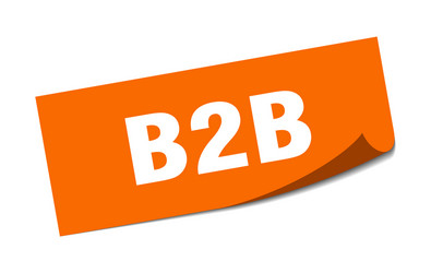B2b sticker square sign peeler Royalty Free Vector Image